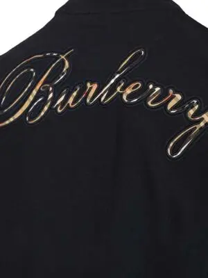 Burberry Logo Embroidered Crewneck T-shirt - Navy