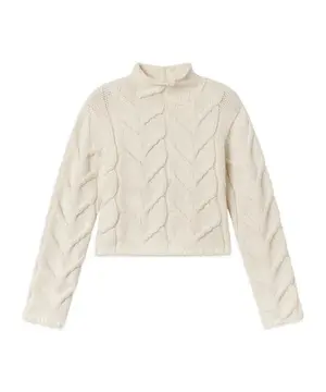FRAME Cable-knit Roll-neck Sweater