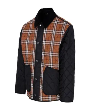 Burberry Checked Panelled Quilted Jacket