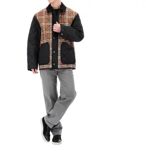 Burberry Checked Panelled Quilted Jacket