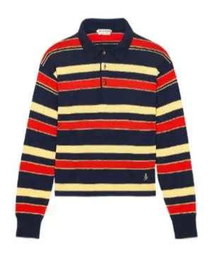 J.W.ANDERSON Jw Anderson Knitted Striped Rugby Polo Top