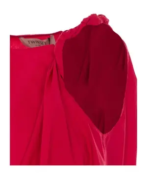 TWINSET Ruched Sleeveless Top - Red