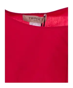 TWINSET Ruched Sleeveless Top - Red