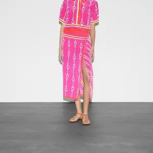 Gucci Horsebit Print Silk Wrap Skirt