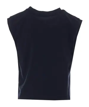 TWINSET Sleeveless Embroidered Top - Black