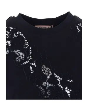 TWINSET Sleeveless Embroidered Top - Black
