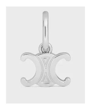 Celine Triomphe Charm In Brass With Rhodium Finish - Silver
