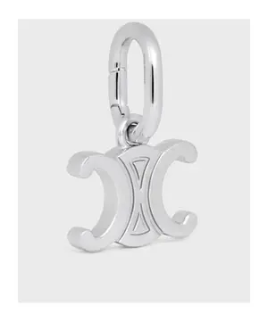 Celine Triomphe Charm In Brass With Rhodium Finish - Silver