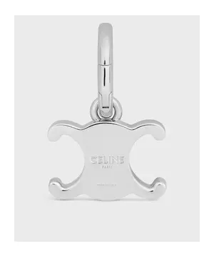 Celine Triomphe Charm In Brass With Rhodium Finish - Silver