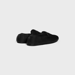 Celine Adam Loafer With Triomphe In Goatskin - Black