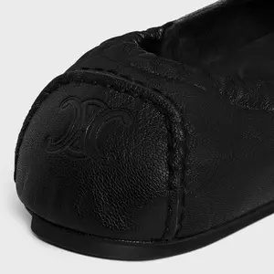 Celine Adam Loafer With Triomphe In Goatskin - Black