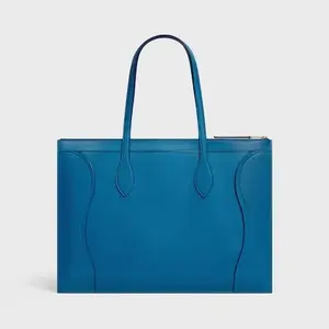 Celine Flat Luggage In Glossy Calfskin - Blue