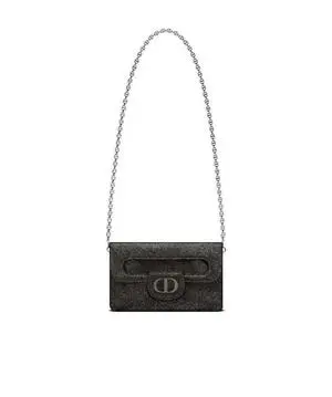 Dior Medium Double Shoulder Bag - Black