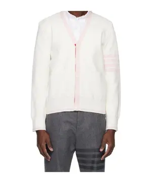 Thom Browne 4-bar Striped V-neck Cardigan