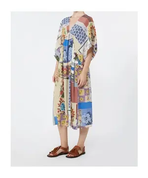 Max Mara Chine Floral-patchwork Midi Dress