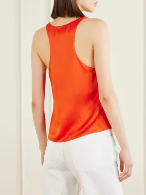 BLAZÉ MILANO Scoop-neck Satin Crepe Top