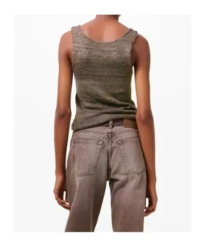 Our Legacy Solo Ribbed Knit U-neck Vest - Brown