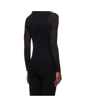 Issey Miyake High-neck Long-sleeve Top - Black