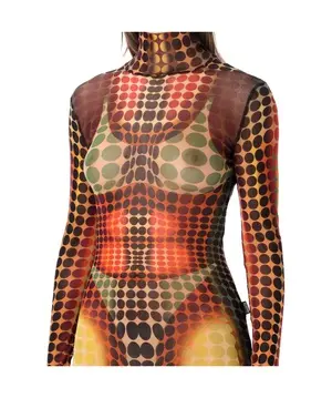 JEAN PAUL GAULTIER Re-edition Printed Long Sleeve Maxi Dress