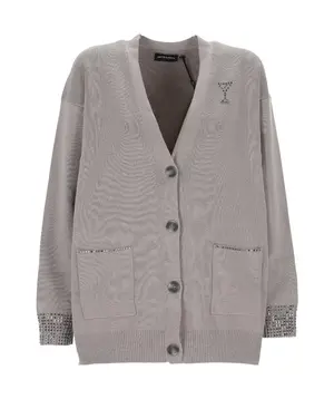 Retrofete Embellished Knit Cardigan - Gray