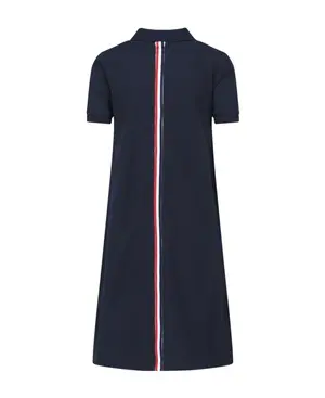 Thom Browne Rwb Stripe Detail Polo Shirt Dress