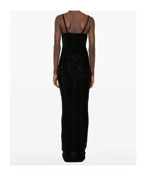 Balmain Letter Pattern Maxi Slip Dress