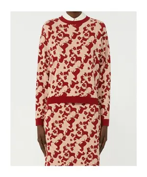 Max Mara Long Sleeve Jacquard Knit Sweater