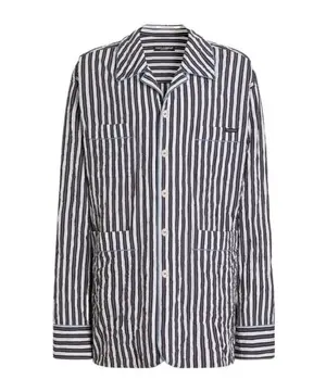 Dolce & Gabbana Dolce Gabbana Crinkled Striped Vanity Shirt - Multicolor
