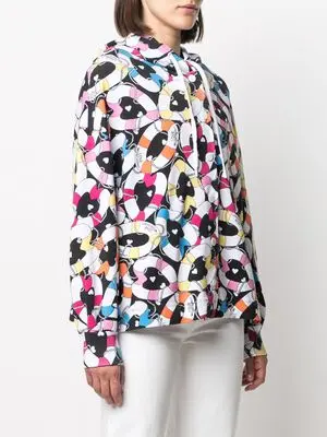 Moschino Printed Drawstring Hooded Jacket