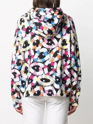 Moschino Printed Drawstring Hooded Jacket