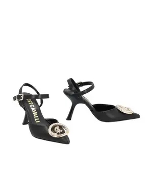 Just Cavalli Embellished Pointed Toe Ankle Strap Sandals