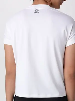 Versace Logo Embroidered Stretch T-shirt