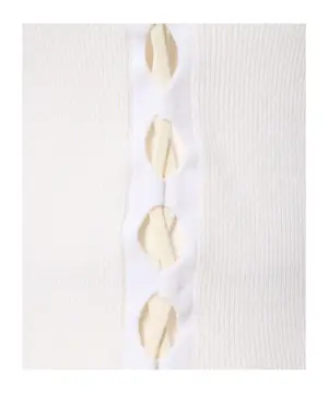 DION LEE V-neck Tie Detailed Knit Sweater
