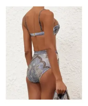 Zimmermann Wanderlust Scallop Balconette Bikini Top - Gray