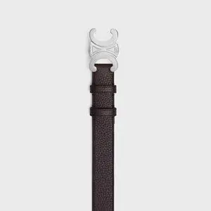 Celine Triomphe Belt 30mm In Grained Calfskin - Espresso