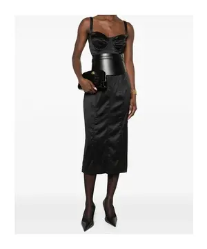 Dolce & Gabbana Satin Corset Dress - Black