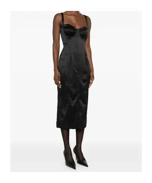Dolce & Gabbana Satin Corset Dress - Black
