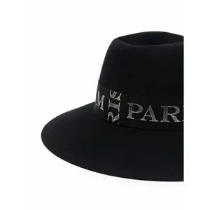 MAISON MICHEL Embroidered Logo Fedora