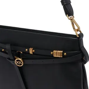 Pinko Strap Detailed Shoulder Bag - Black
