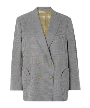 BLAZÉ MILANO Houndstooth Double-breasted Blazer - Gray