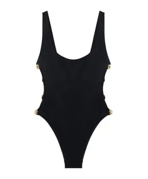 Simkhai Mona Studded Cut-out One-piece Swimsuit - Black