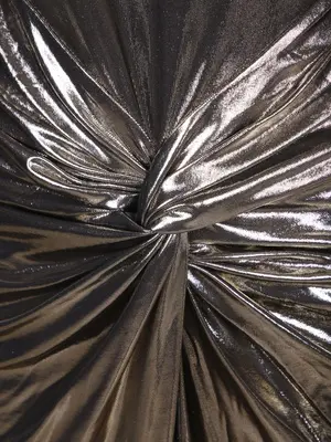 Retrofete Metallic Halterneck Gown With Draped Detail
