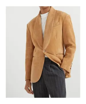 Brunello Cucinelli Suede Blazer - Brown