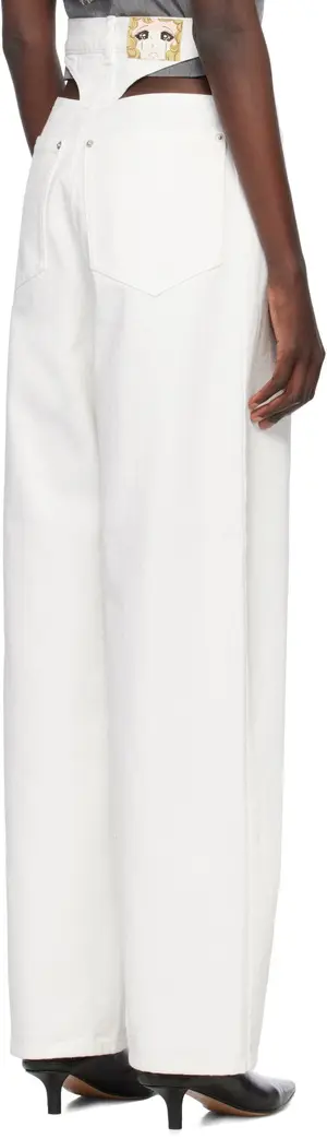 PUSHBUTTON Cutout Jeans - White