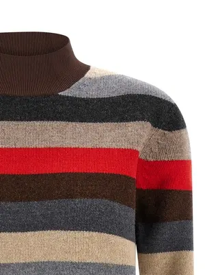 Tory Burch Striped Knit Turtleneck Jumper - Multicolor