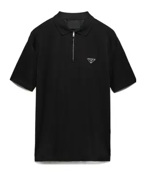 Prada Piqué Short-sleeved Polo Shirt