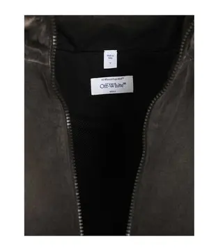Off-White Logo Embroidered Zip-up Jacket - Black