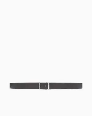Emporio Armani Engraved Logo Buckle Belt - Brown