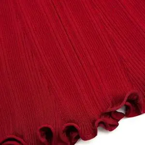 SELF-PORTRAIT Ribbed Knit Flared Midi Skirt