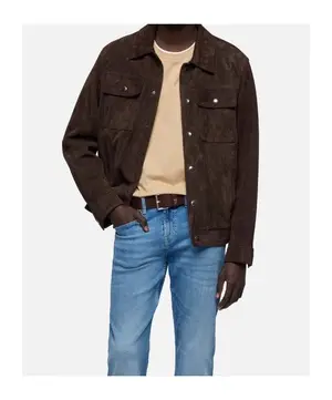 7 For All Mankind Suede-finish Press-stud Jacket